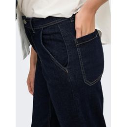 Only Damen High-waist-Jeans "ONLMADISON HW CHINO WIDE DNM GUA772 NOOS", blau, Gr. XL, unifarben, Denim/Jeans, Obermaterial: 91% Baumwolle, 7%