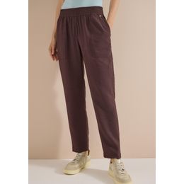 Cecil Damen Stoffhose, braun, Gr. L, unifarben, Stoff, 85% Viskose, 15% Polyamid, Hosen, im Loose Fit