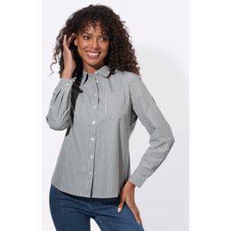 Casual Looks Damen Karobluse, grau, Gr. 40, gemustert, kariert, mehrfarbig, 50% Baumwolle, 50% Polyester, Blusen