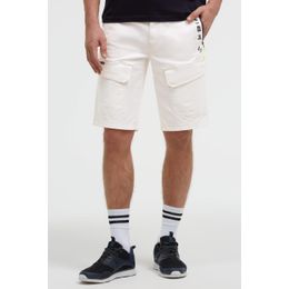 CAMP DAVID Herren Shorts, wei&szlig;, Gr. S, bedruckt, Twill, Material: 97% Baumwolle, 3% Elasthan, Hosen