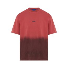 Hugo Herren T-Shirt "Nalono_F", rot, Gr. XL, unifarben, Single Jersey, Obermaterial: 100% Baumwolle, Shirts, mit Farbverlauf, Loose Fit, R&uuml;ckendruck