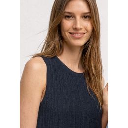 Street One Damen Midikleidschwarzest blau, Gr. 46, unifarben, Web, Obermaterial: 80% Polyester, 20% Baumwolle. Futter: 95% Viskose, 5% Elasthan,