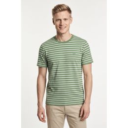 Fynch-Hatton Herren T-Shirt, gr&uuml;n, Gr. M, gestreift, Web, Obermaterial: 100% Baumwolle, Shirts, mit Logo Stickerei