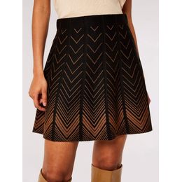 Apricot Damen Minirock "Plissee-Minirock", schwarz, Gr. 42, Strick, Obermaterial: 82% Viskose CV. 18% Polyester PES., R&ouml;cke, mit Chevron-Muster