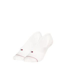 Tommy Hilfiger Damen F&uuml;&szlig;linge "TH WOMEN FOOTIE MC 2P SHINE", Gr. 35, wei&szlig;, Materialmix, unifarben, Socken, mit silikonisierten Fersenstreifen