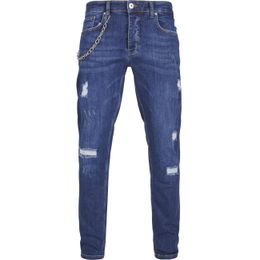 2Y Premium Herren Bequeme Jeans "2Y Premium Herren 2Y Tapered Fit Jeans", blau, Gr. 33, unifarben, 97% Baumwolle, 3% Elasthan, Jeans