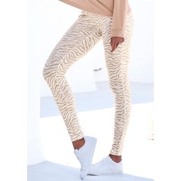 Lascana Damen Pyjamahose, Gr. 36, braun, Single Jersey, Obermaterial: 92% Baumwolle, 8% Elasthan, gemustert, Hosen, in weicher Stretch-Qualit&auml;t