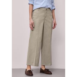 Street One Damen Chinohose, beige, Gr. 40, unifarben, Web, 97% Baumwolle, 3% Elasthan, Hosen, Middle Waist