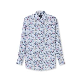 OLYMP Herren Businesshemd "OLYMP Luxor, Modern Fit, New Kent mit extra langem Arm", bunt, Gr. 38, 100% Baumwolle, Hemden