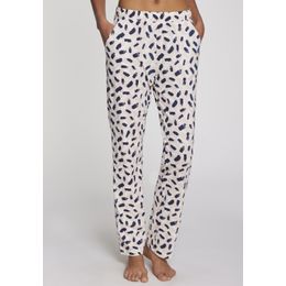 s.Oliver Damen Pyjamahose, Gr. 32, blau, Single Jersey, Obermaterial: 50% Baumwolle, 50% Viskose, gemustert, Hosen, mit sch&ouml;nem Alloverdruck