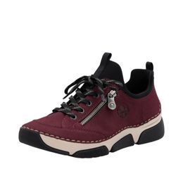 Rieker Damen Slip-On Sneaker, Gr. 38, rot, Nubuklederimitat, Textil, Schuhe, Schlupfschuh, Halbschuh, Freizeitschuh mit weicher Innensohle