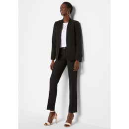 bonprix Damen Hosenanzug, schwarz, Gr. 38, gepflegt, unifarben, Web, Obermaterial: 80% Polyester, 15% Viskose, 5% Elasthan. Futter: 100% Polyester,