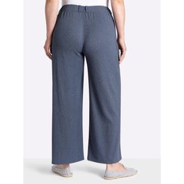 sheego Damen Schlupfhose, blau, Gr. 50, unifarben, 98% Polyester, 2% Elasthan, Hosen