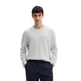Marc O'Polo MARC O'POLO Herren Rundhalspullover "aus Bio-Baumwolle und Leinen", wei&szlig;, Gr. XL, gestreift, Obermaterial: 87% Baumwolle, 13% Leinen, Pullover