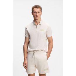 BOSS Green Herren Poloshirt "Paddy Logo Patch Regular Fit", beige, Gr. L, unifarben, Jersey, Obermaterial: 100% Baumwolle, Shirts, atmungsaktive