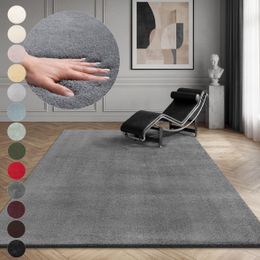 Teppich OTTO HOME, B:60cm H:16mm L:110cm, grau, Polyester, Wohnzimmer, Teppiche, "Arabell, Kunstfellteppich, Felloptik, waschbar", flauschig,