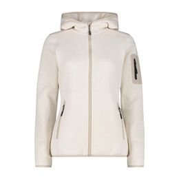 CMP Damen Strickfleecejacke "KNITTED MELANGE HOODY WOMAN HOODY JACKET", beige, Gr. 42, Strick, Obermaterial: 100% Polyester, Jacken, mit