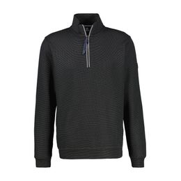 Lerros Herren Sweatshirt "SELA", schwarz, Gr. M, Sweatware, Obermaterial: 90% Baumwolle, 10% Polyester, Sweatshirts, mit Troyer-Rei&szlig;verschluss