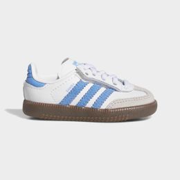 M&auml;dchen Sneaker "SAMBA OG COMFORT CLOSURE ELASTIC LACE", adidas originals, Gr. 24cloud wei&szlig;, blau fusion, gum5, Leder, Synthetik, Schuhe, f&uuml;r Kinder