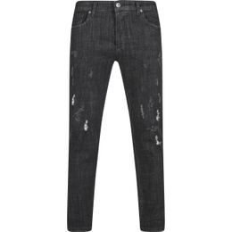 2Y Premium Herren Bequeme Jeans "2Y Premium Herren 2Y Tapered Fit Jeans", schwarz, Gr. 30, unifarben, 97% Baumwolle, 3% Elasthan, Jeans