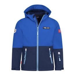 Trollkids Jungen Softshelljacke "Kids Skjorta Jacket", blau, Gr. 140, Obermaterial: 100% Polyester. Futter: 100% Polyester, Jacken