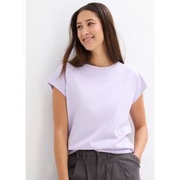 bonprix Damen T-Shirt, lila, Gr. 44, unifarben, Jersey, Obermaterial: 100% Baumwolle, Shirts, bequeme Passform, Raglan-Kurzarm, aus Baumwolle