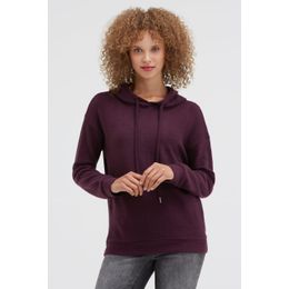 SOCCX Damen Kapuzenpullover, lila, Gr. XL, unifarben, Strick, Material: 53% Viskose, 43% Polyester, 4% Elasthan, Pullover, aus Flauschstrick