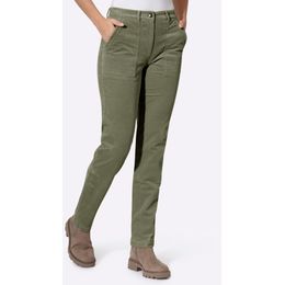 Heine Damen Webhose, gr&uuml;n, Gr. 40, unifarben, 98% Baumwolle, 2% Elasthan, Hosen