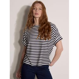 Apricot Damen Shirttop "Weiches Jersey-T-Shirt", blau, Gr. 34, gestreift, Strick, Obermaterial: 80% Viskose CV. 16% Polyamid PA. 4% Elasthan EL.,