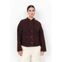 soyaconcept Damen Kurzjacke "SC-SHAIMA 1", braun, Gr. S, unifarben, Pl&uuml;sch, Obermaterial: 100% Polyester, Jacken, Kunstfaser