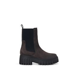 Marc O'Polo MARC O'POLO Damen Chelseaboots "aus ge&ouml;ltem Veloursleder", Gr. 39schwarz graphite, Obermaterial: 100% Leder, unifarben, Schuhe