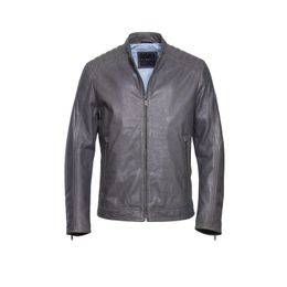 Bugatti Herren Blouson "BUAPOLLO", grau, Gr. 60, uni, Obermaterial: 100% Lammleder LEL. Futter: 100% Baumwolle CO. 100% Baumwolle CO., Jacken, mit