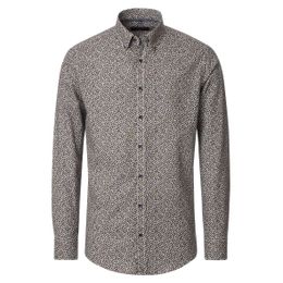 Casamoda Herren Langarmhemd "Casamoda Freizeithemd Langarm Print", braun, Gr. XL, bedruckt, 100% Baumwolle, Hemden