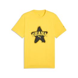 Puma Herren T-Shirt "Ghana ftblCulture T-Shirt Herren", gelb, Gr. M, bedruckt, Obermaterial: 100% Baumwolle. Rippe: 75% Baumwolle, 25% Polyester,