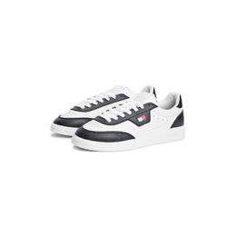 Tommy Jeans Damen Plateausneaker "THE GREENWICH EDGE LTR", Gr. 41, schwarz-wei&szlig;, Leder, Lederimitat, Schuhe, Freizeitschuh, Halbschuh, Schn&uuml;rschuh