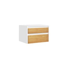 sobuy Nachttisch mit 2 Schubladen Wei&szlig; 40x29x25cm Modern