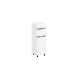 sobuy Badezimmerschrank, Waschtischunterschrank, Rollschrank mit 1 Schublade Wei&szlig; 33x30x91cm