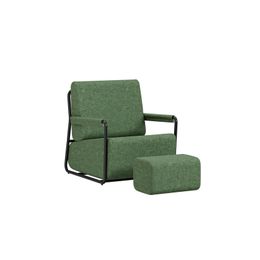 sobuy Sessel, Liegesessel, Relaxsessel mit Schlaffunktion Dunkelgr&uuml;n 59x74x78cm Modern