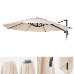 Sonnenschirmbezug MCW-A96, 8 Streben rund &Oslash;3m 220g/m&sup2; Polyester, Ersatz-Bezug z.B. f&uuml;r Ampelschirm MCW-A96 ~ creme-beige