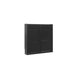 sobuy Schuhschrank mit 2 Schubladen Schwarz 98x19x95cm Modern