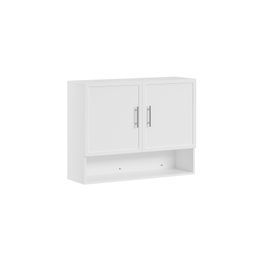 sobuy Wandschrank, H&auml;ngeschrank, Aufbewahrungsschrank mit 2 T&uuml;ren Wei&szlig; 90x70x28,5cm Modern