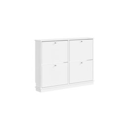 sobuy Schuhschrank 4 T&uuml;ren Wei&szlig; 105x48x78cm Modern