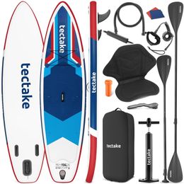 TecTake&reg; Stand Up Paddle Board, aus Drop-Stitch-Material, verstellbares Doppelpaddel, Belastbarkeit 200 kg, inklusive Kajak-Sitz