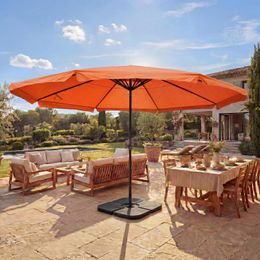 MCW Sonnenschirm Carpi Pro, Gastronomie Marktschirm mit Volant &Oslash; 5m Polyester/Alu 28kg ~ terracotta mit St&auml;nder