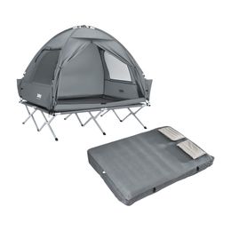 sobuy Campingzelt mit 2 T&uuml;ren Grau 193x145x188cm Funktional