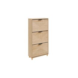 sobuy Schuhschrank 3 drawers Hell Eiche 60x24x120cm Modern