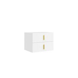 sobuy Nachttisch mit 2 Schubladen Wei&szlig; 40x30x30cm Modern