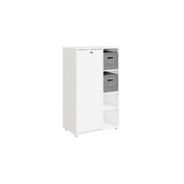 sobuy W&auml;scheschrank mit 1 T&uuml;r Wei&szlig; 50x30x85cm Modern