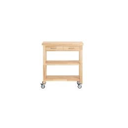 sobuy K&uuml;cheninsel mit 2 Schubladen Natur 80x40x90cm Funktional