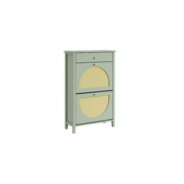 sobuy Schuhschrank, Schuhkipper, Schuhregal mit 1 Schublade Gr&uuml;n 62x25x97cm Modern